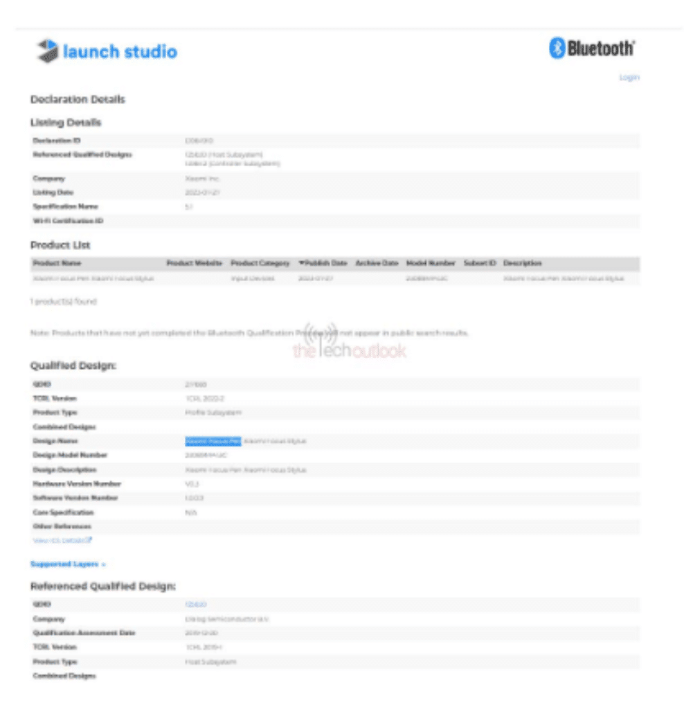Xiaomi Focus Pen Passes Bluetooth SIG Certification - Gizcoupon