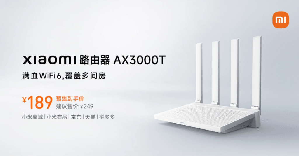 Xiaomi AX3000T Router Wi-Fi 6 Starts Pre-sale: Priced at 189 Yuan - Gizcoupon